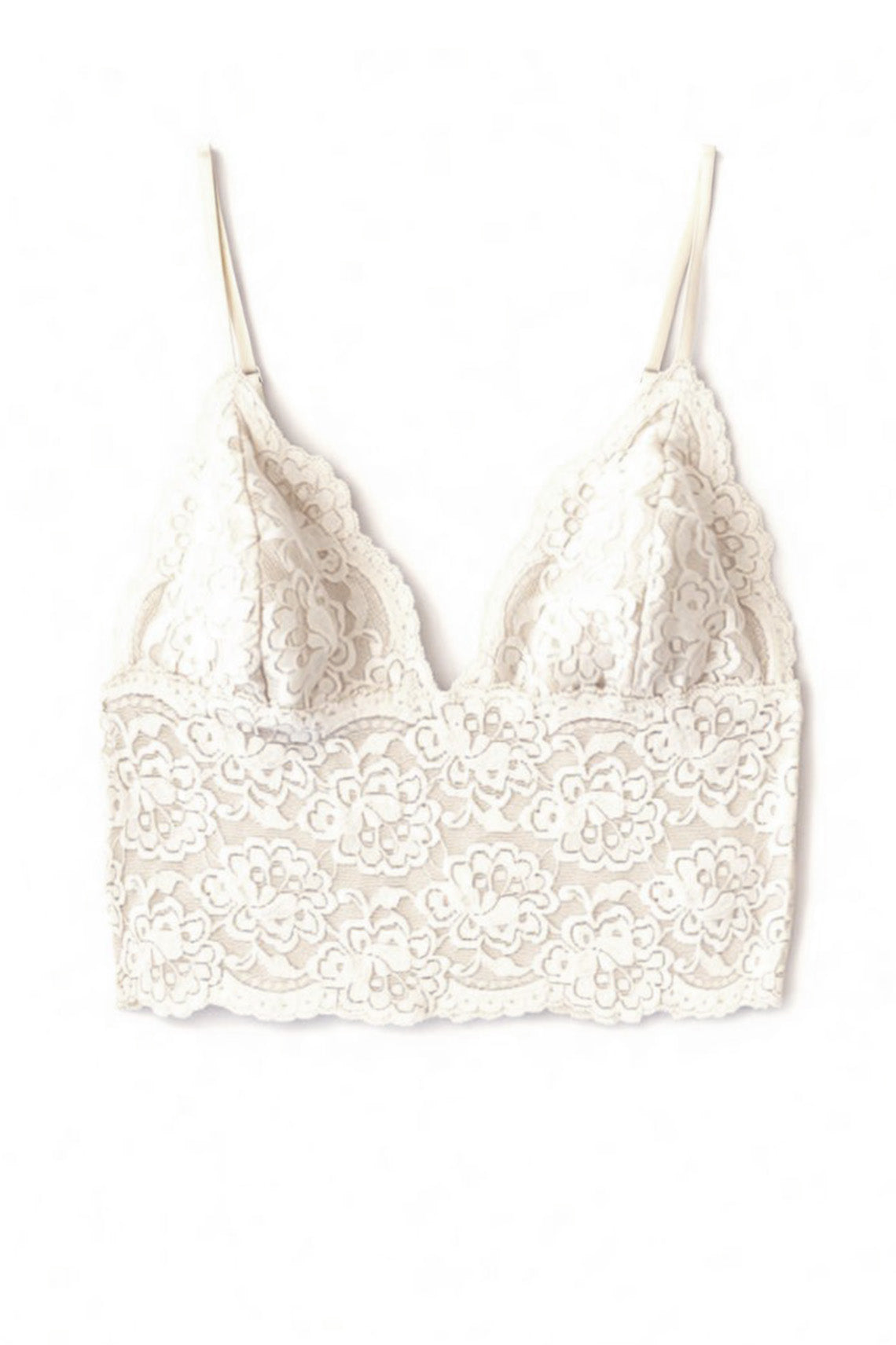 Echo Longline Lace Bralette in Deadstock Ivory Lace | Clare Bare