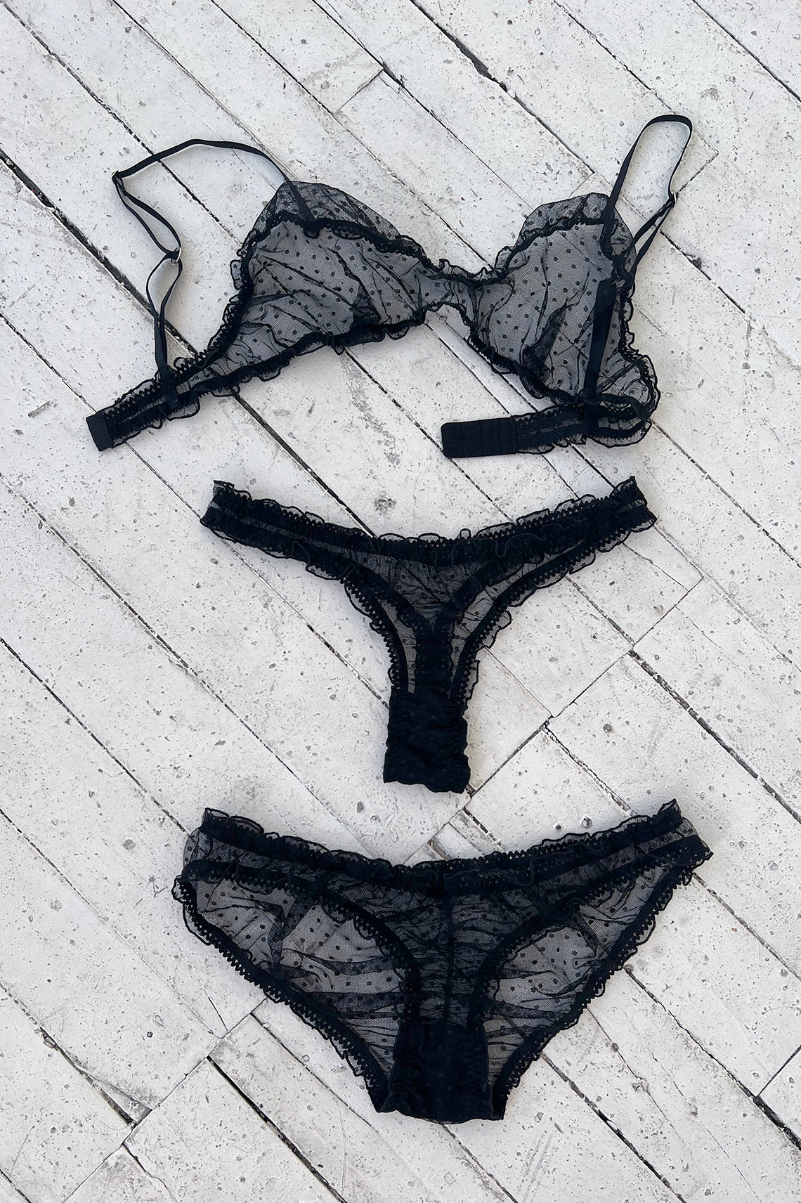 Oleander Bloomer in Sheer Dotted Mesh | Clare Bare